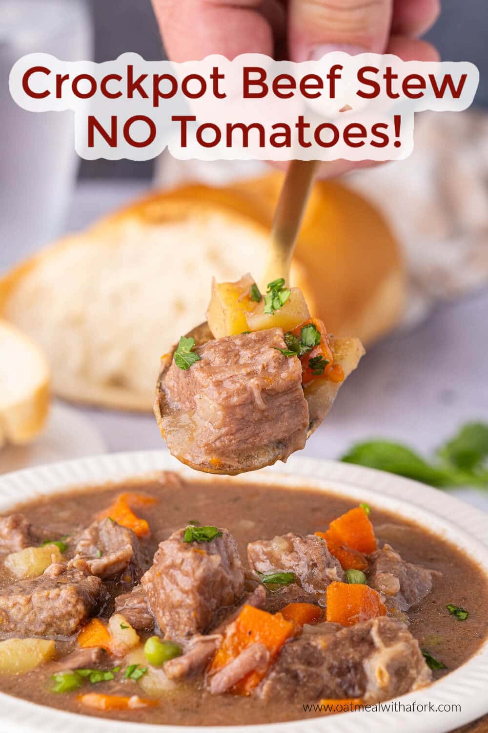 Crockpot Beef Stew (NO Tomato) - Oatmeal with a Fork